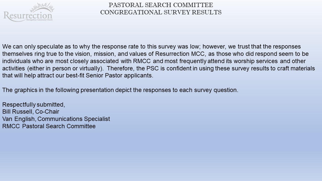 Resurrection MCC Pastoral Search - Resurrection Metropolitan Community ...